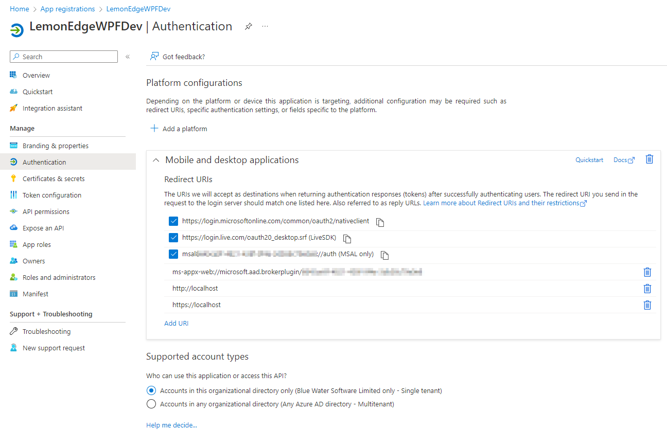 Configuring Login : AAD – LemonEdge